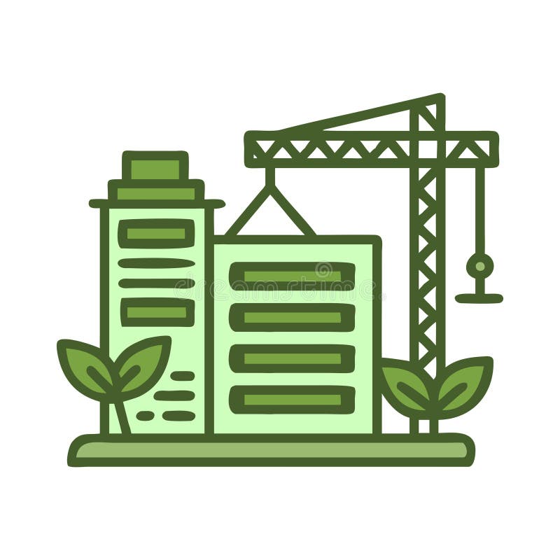 Renewable Resources Green Construction Icon Stock Vector - Illustration of efficiency, energy ...