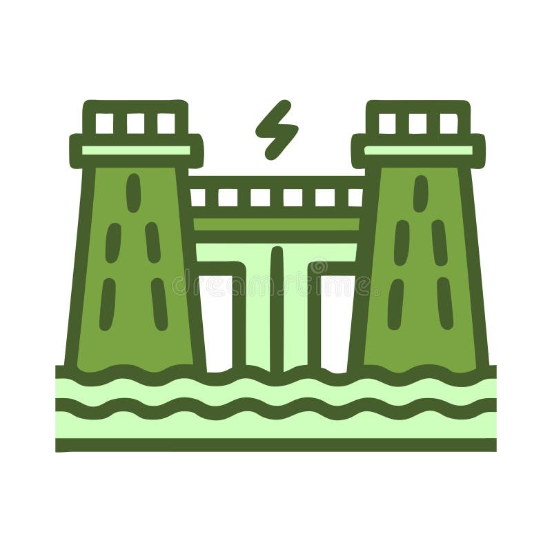 Renewable Resources Hydropower Dam Icon Stock Illustration ...