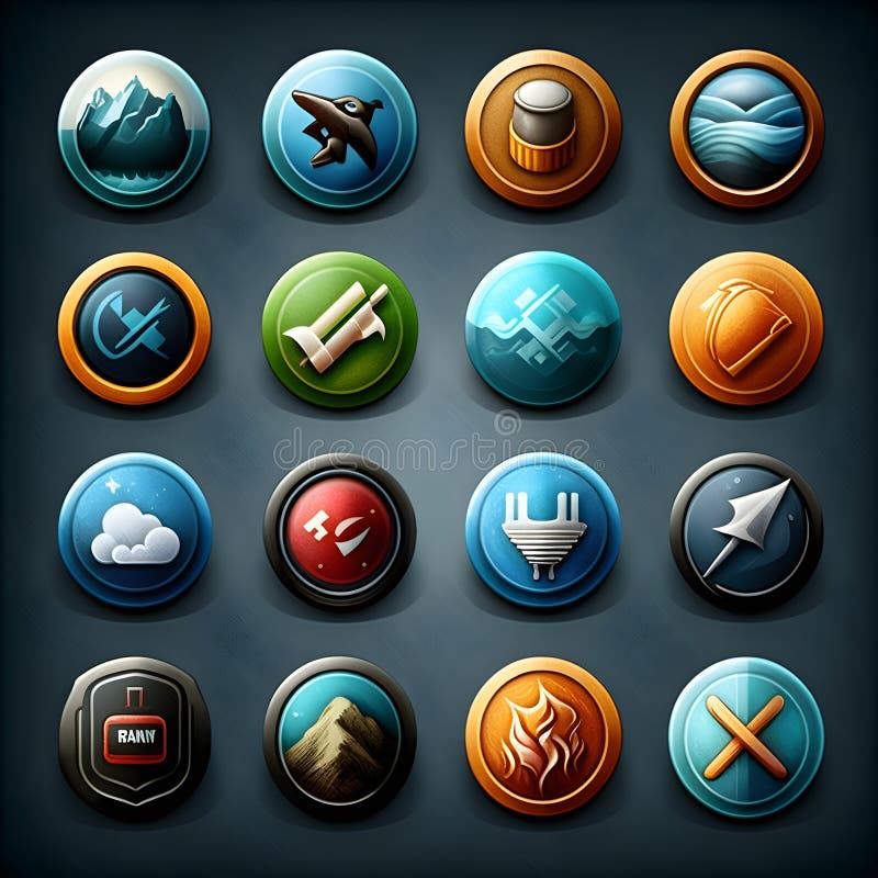 Renewable Resources Icons Multiple on a Dark Grey Background Suitable ...