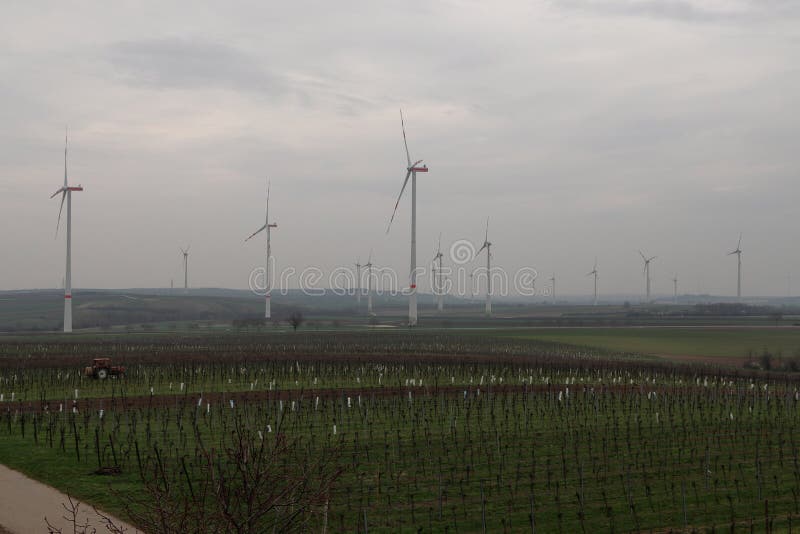 Renewable Resources. View of the Wind Turbine and Its Propellers Stock ...
