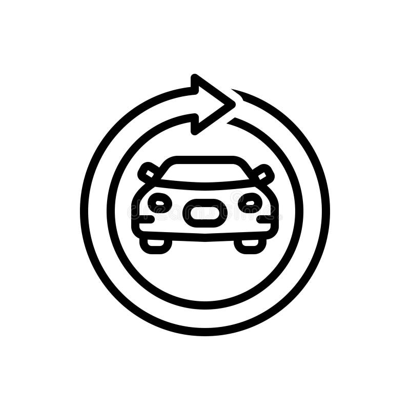 Black Line Icon for Renewal, Renovation and Car Stock Vector ...