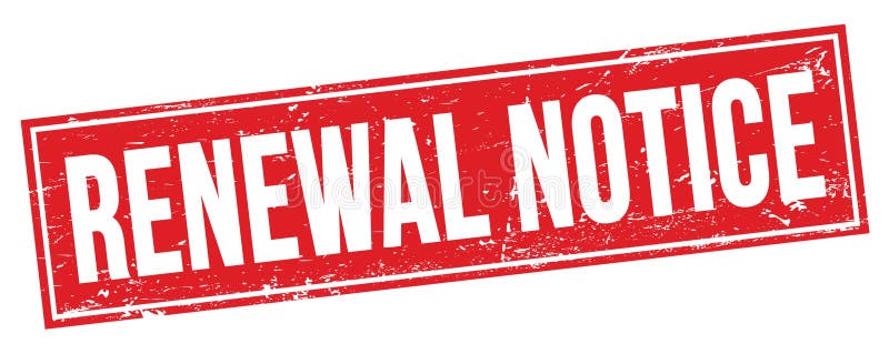 RENEWAL NOTICE Text on Red Grungy Rectangle Stamp Stock Illustration ...