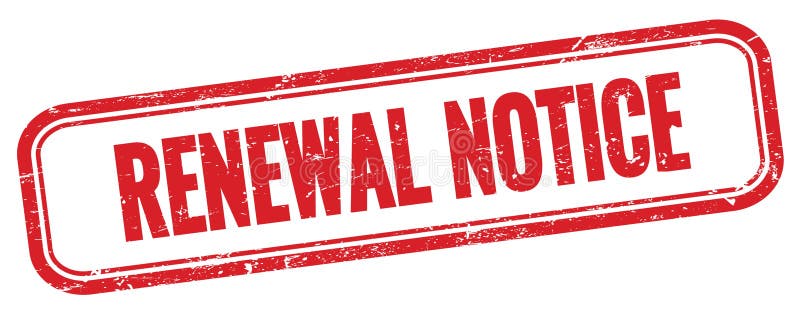 RENEWAL NOTICE Text on Red Grungy Vintage Stamp Stock Illustration ...
