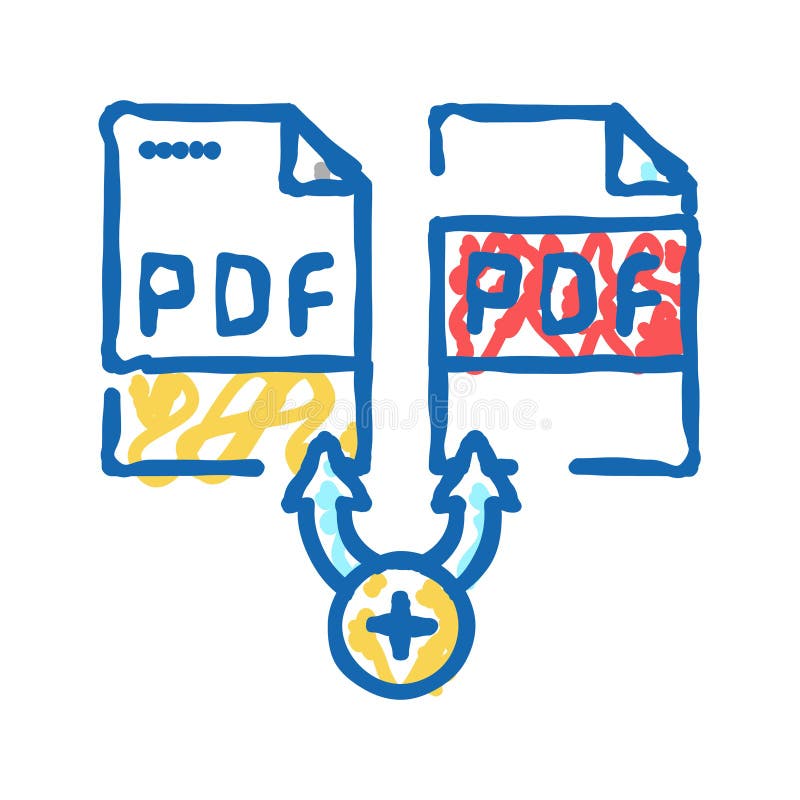 Renewal Pdf Software Icon Doodle Illustration Stock Illustration - Illustration of linear, lined ...