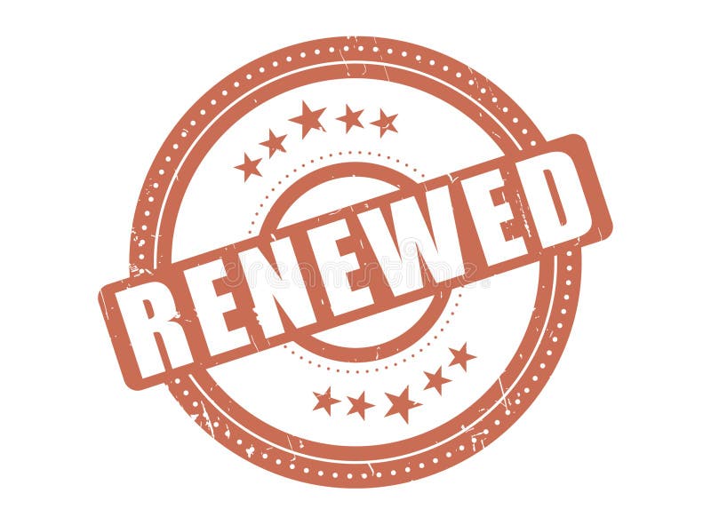 Renewed Rubber Stamp Seal with a Dotted Circle Stock Vector ...