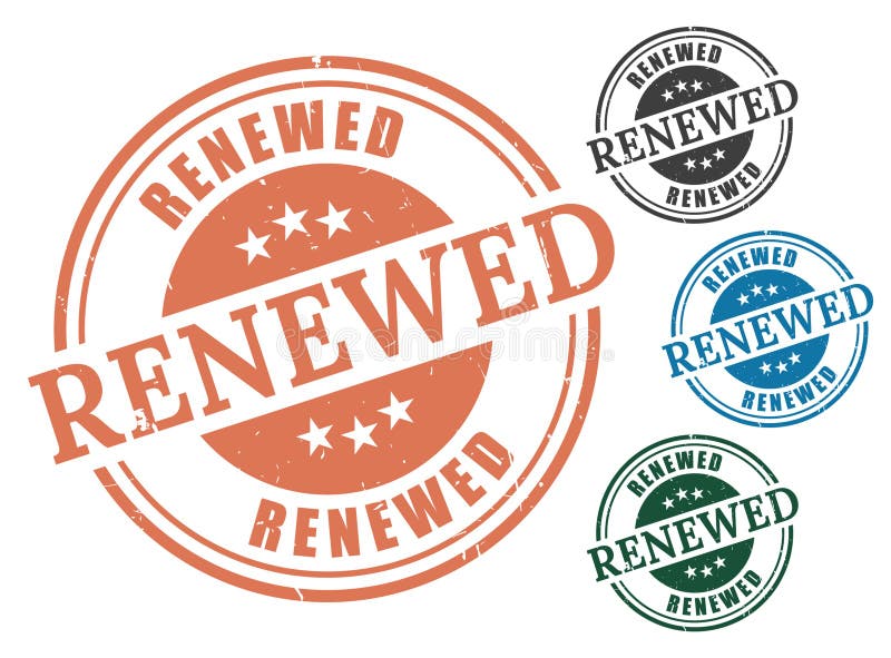 Renewed Stamp Vector Graphic Design Elements for Business Approval and ...