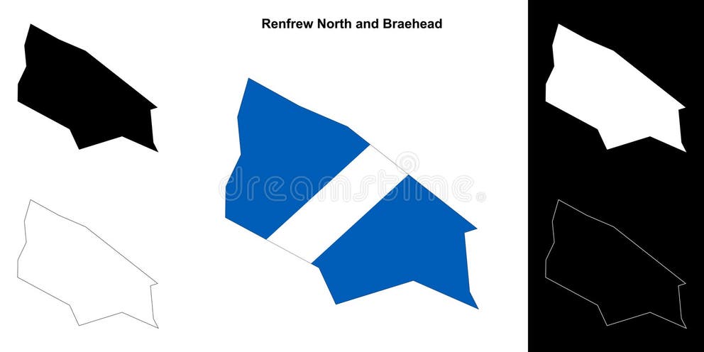 Renfrew North and Braehead Outline Map Stock Vector - Illustration of ...