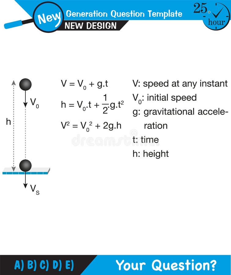 Physics - Vector Illustration of a Forces and Motion, Vectors, Shot ...