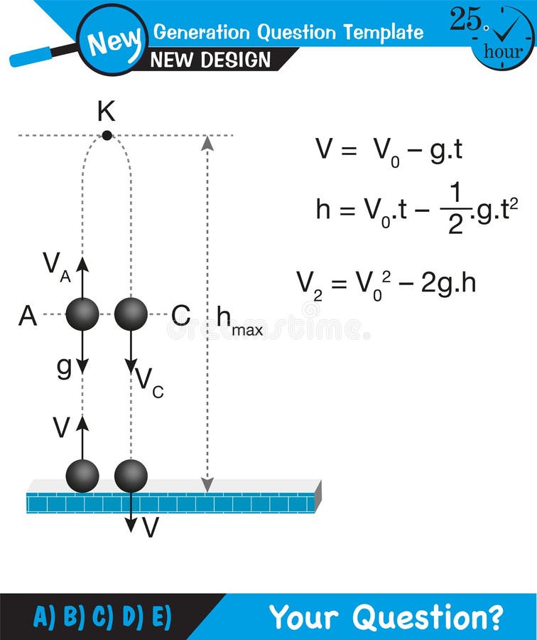 Physics - Vector Illustration of a Forces and Motion, Vectors, Shot ...