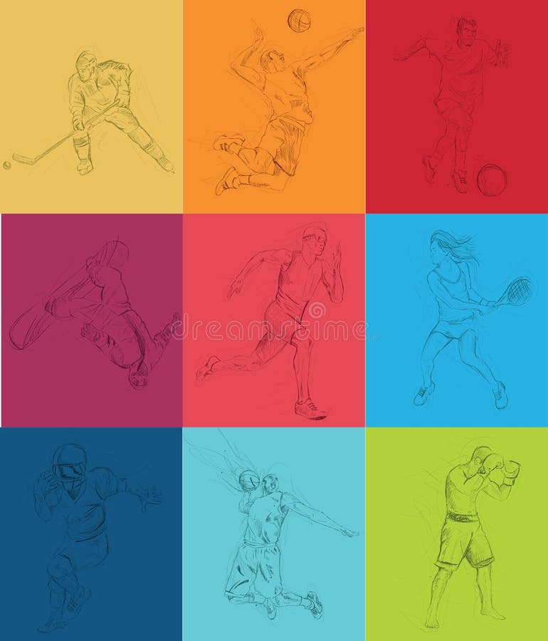 Sport Mix - an Hand Drawn Vector Collection Stock Vector - Illustration ...