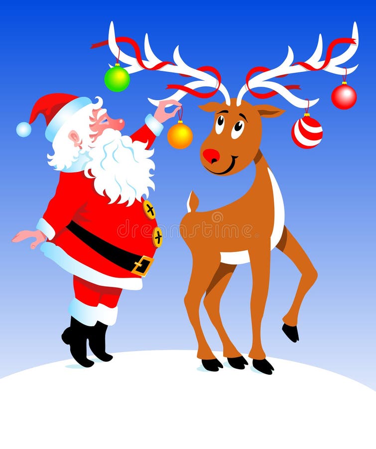 Renne Santa illustration de vecteur. Illustration du jouet - 7305247
