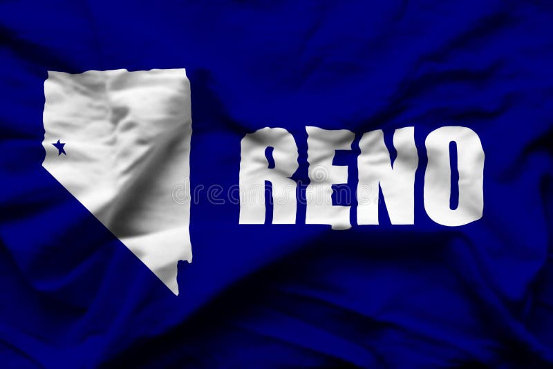 Reno Realistic Flag Illustration. Stock Illustration - Illustration of ...