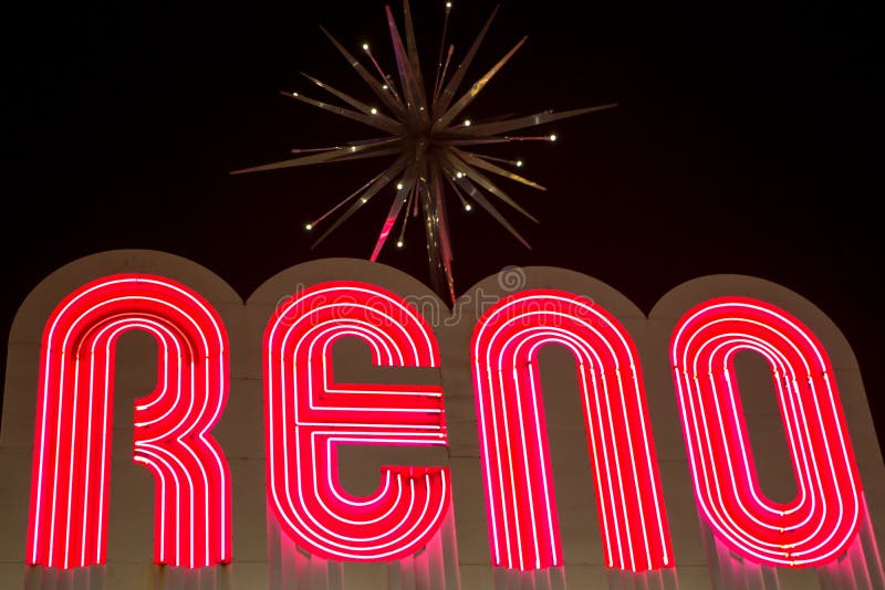 Reno Made of Night Light Neons Letters at Night Stock Photo - Image of ...