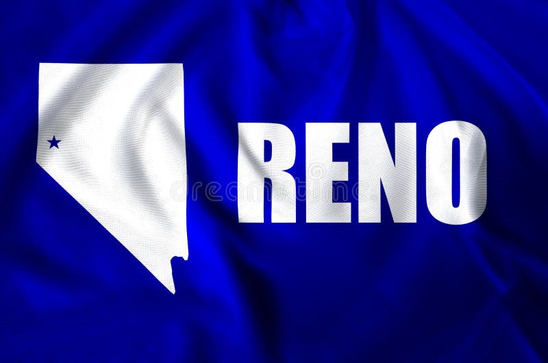 Reno Flag Badge, 3d Illustration on White Background Stock Illustration ...