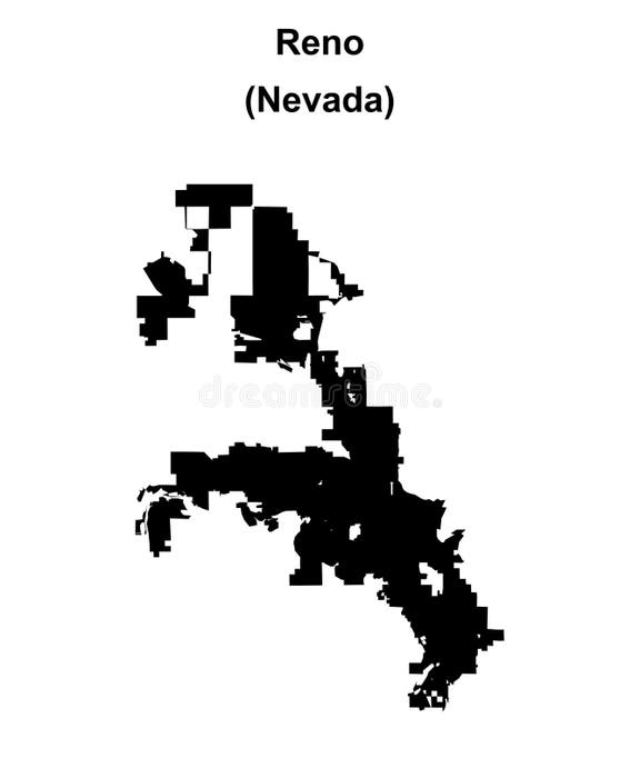 Reno outline map stock vector. Illustration of outline - 357488447