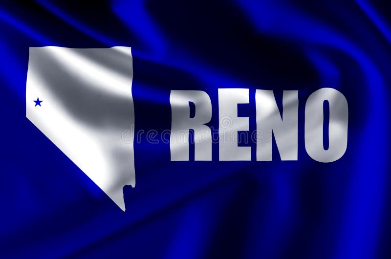 Reno Realistic Flag Illustration. Stock Illustration - Illustration of ...