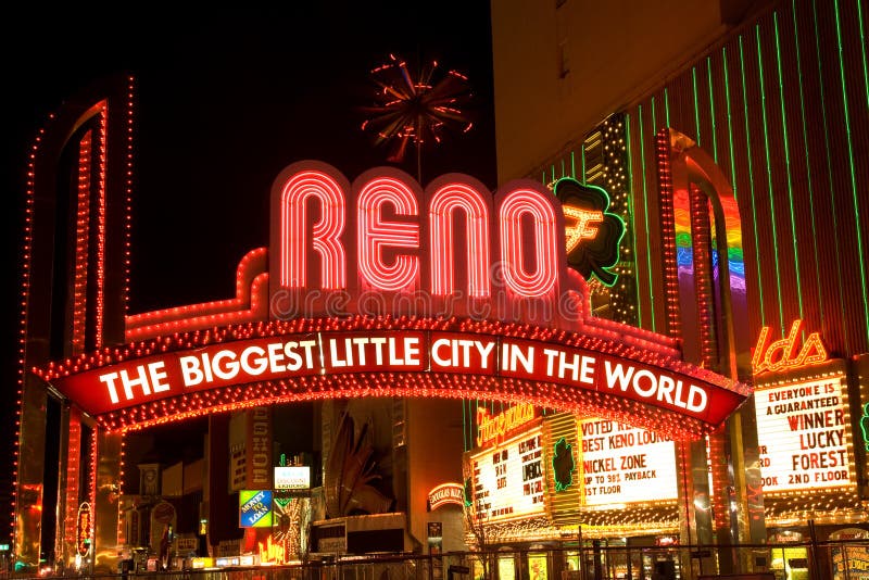 Reno sign editorial stock photo. Image of entertainment - 12722748