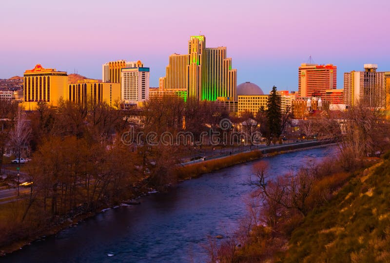 Reno at sunset editorial image. Image of excitement, orange - 5171305