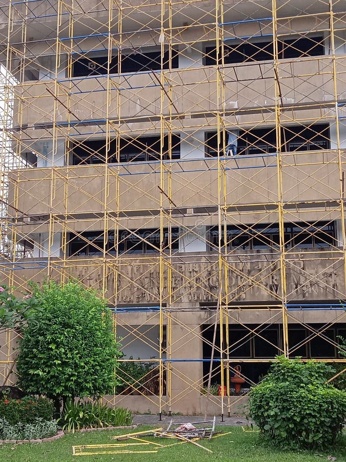 Renovate Building Construction Stock Image - Image of painting ...