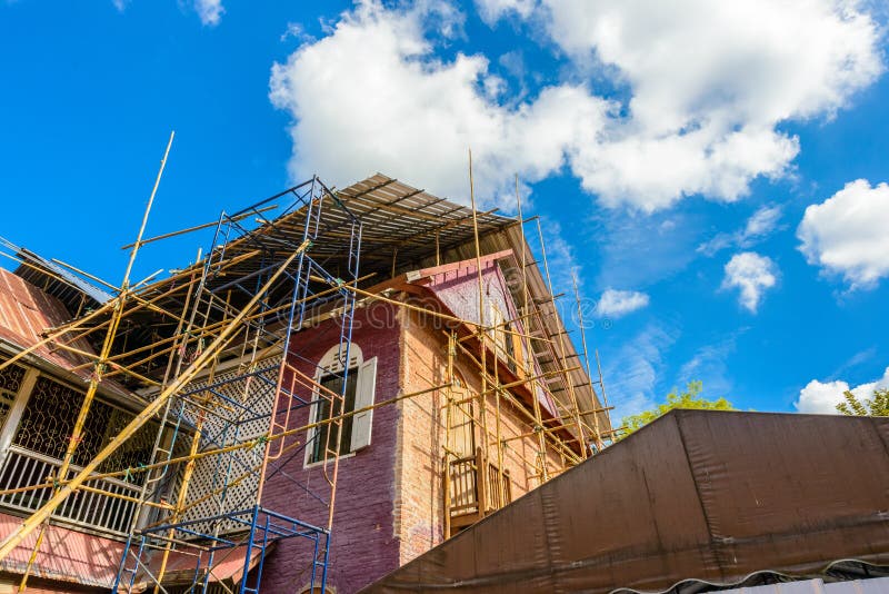 Renovated Construction Site Ancient Building Stock Photo - Image of ...