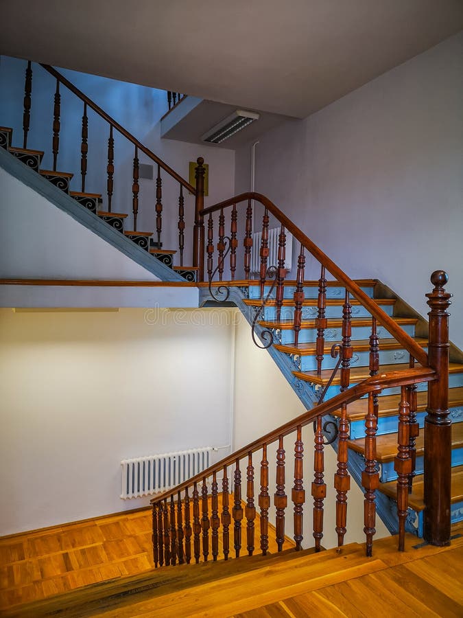 Renovated Modern Staircase with Decorative Stairs and Railings Stock ...