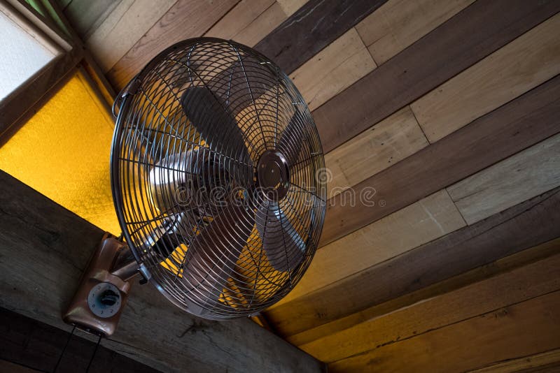 The Renovated Old Vintage Fan on the Wall Stock Photo - Image of object ...