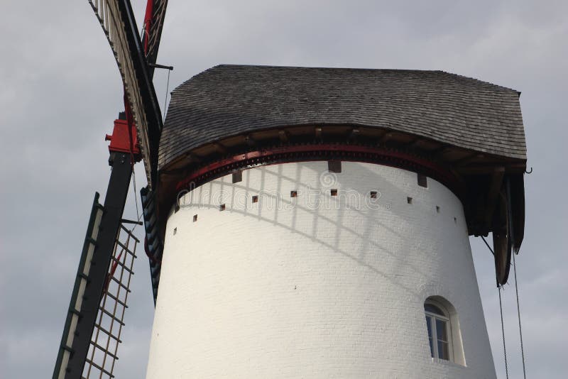 Renovated Old White Windmill Stock Image - Image of antique ...