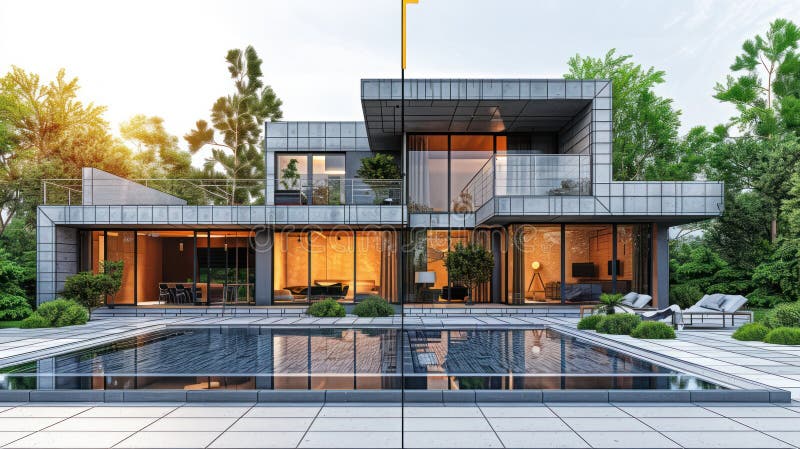 Renovating and Building: a Home Construction Project Stock Illustration ...