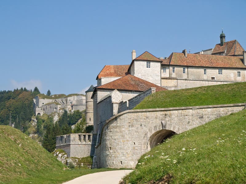 Renovating medieval fort stock image. Image of tower - 12004737