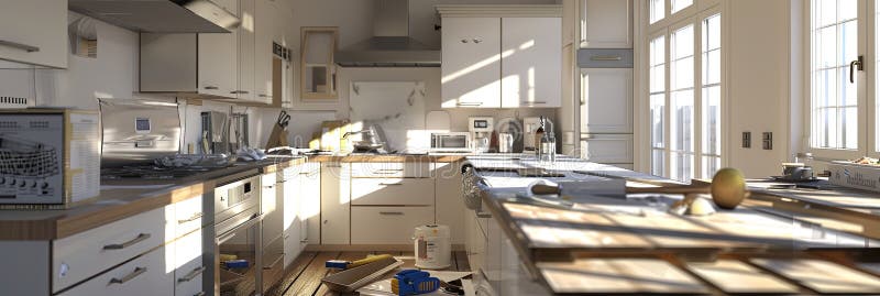 Renovating a Modern Kitchen with New Cabinets and a Countertop in ...