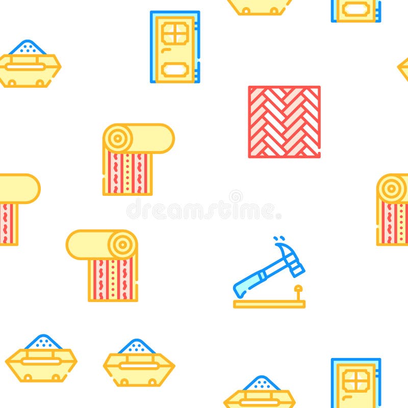 Renovation Home Repair Vector Seamless Pattern Stock Vector ...