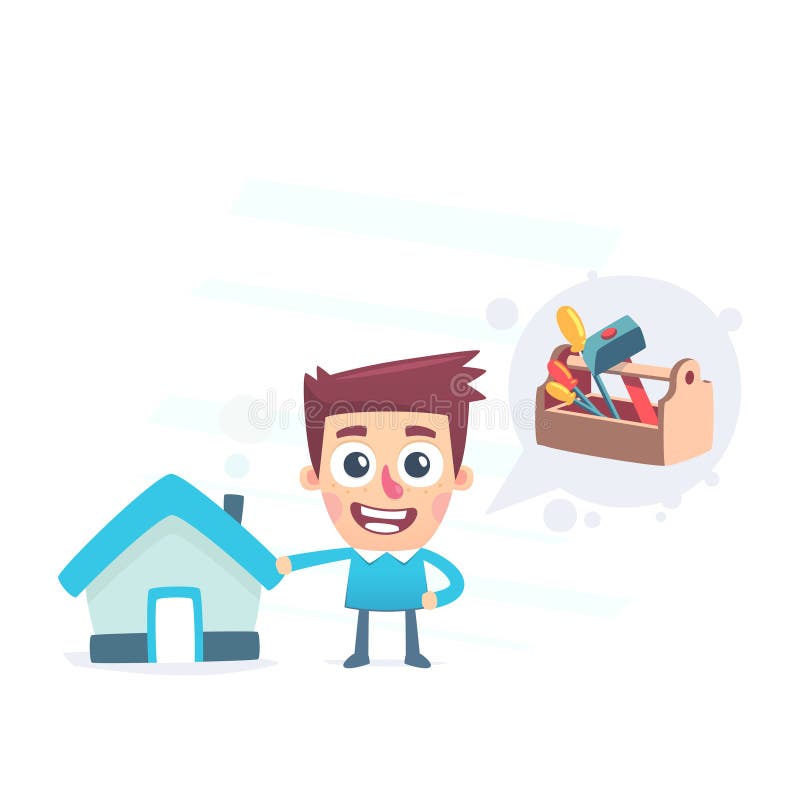 Renovation in the house stock illustration. Illustration of ...