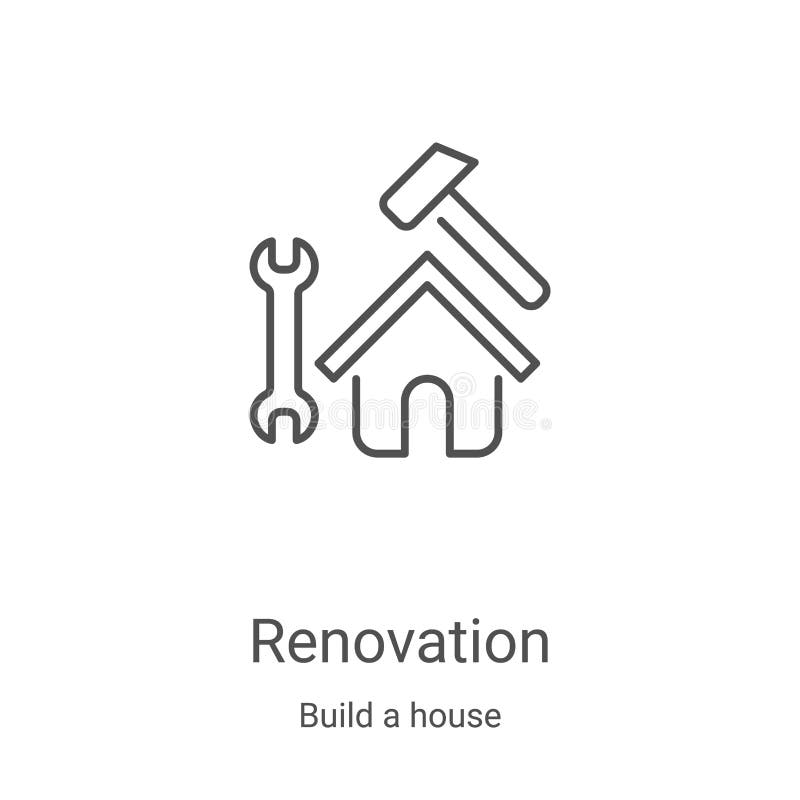 Renovation Icon Vector from Build a House Collection. Thin Line ...
