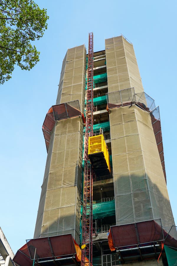 Renovation of a Multistory Skyscraper, the Building is Surrounded by ...