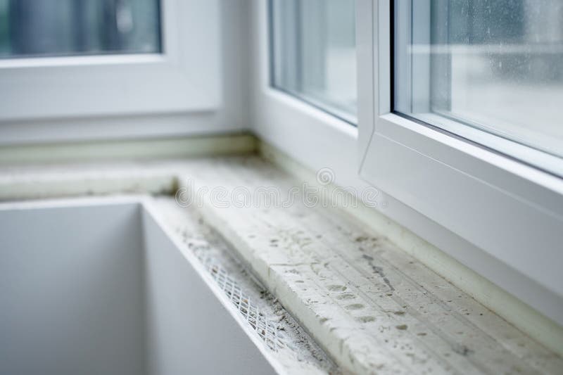 Renovation in New Apartment. Installing Sill in PVC Window Stock Image ...