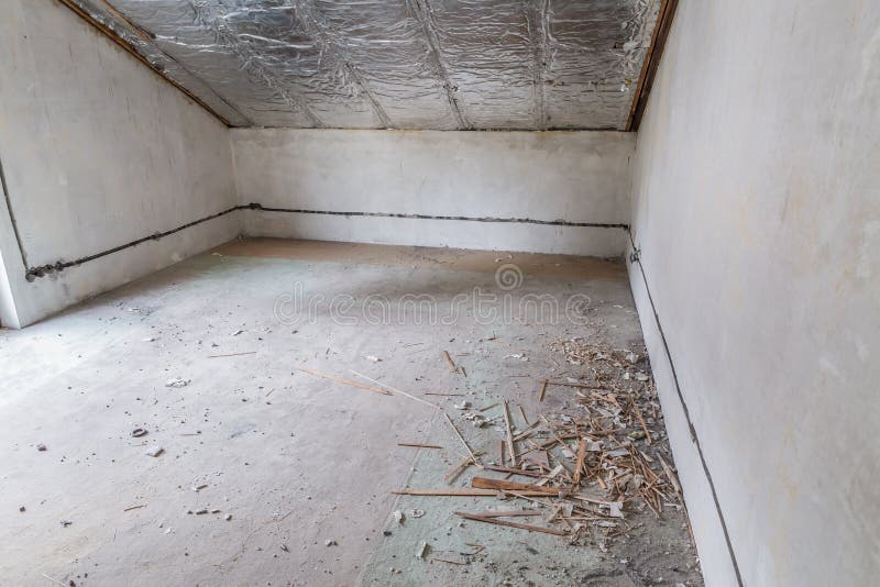 Renovation of Old House, Room Under Construction Stock Photo - Image of ...