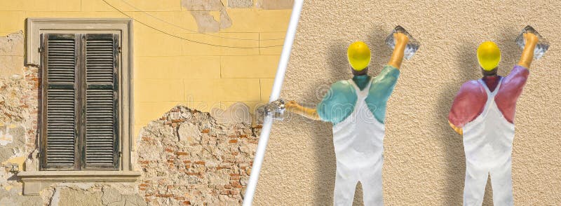 Renovation of an Old Plaster Wall with a New One - Concept with an Old ...