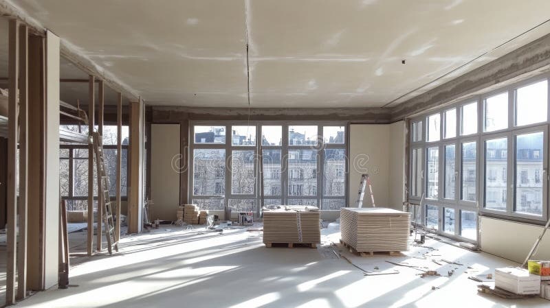 Renovation in Progress Apartment Transformation with Drywall ...