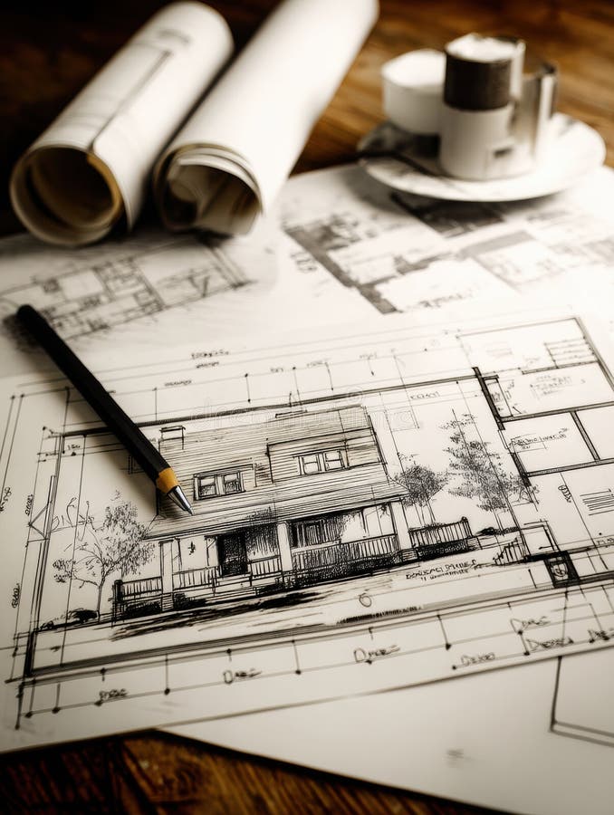Renovation Project Sketch Showcasing Architectural Plans and Design ...