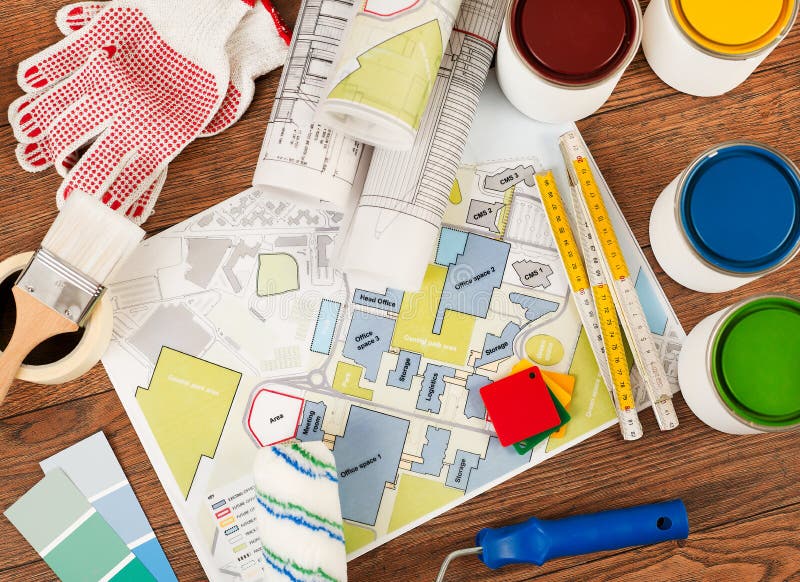 Renovation Tools from Above Stock Photo - Image of choice, addition ...