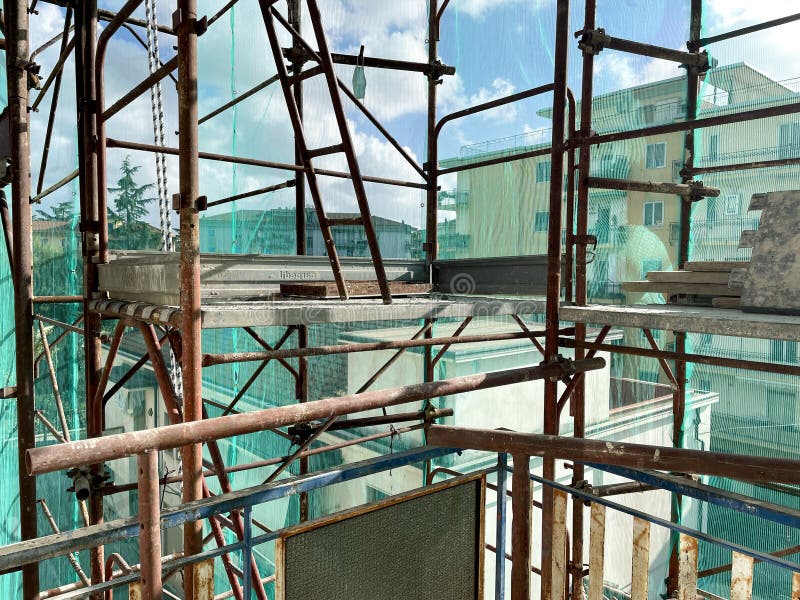 Renovation Work on Building Stock Image - Image of frame, structure ...