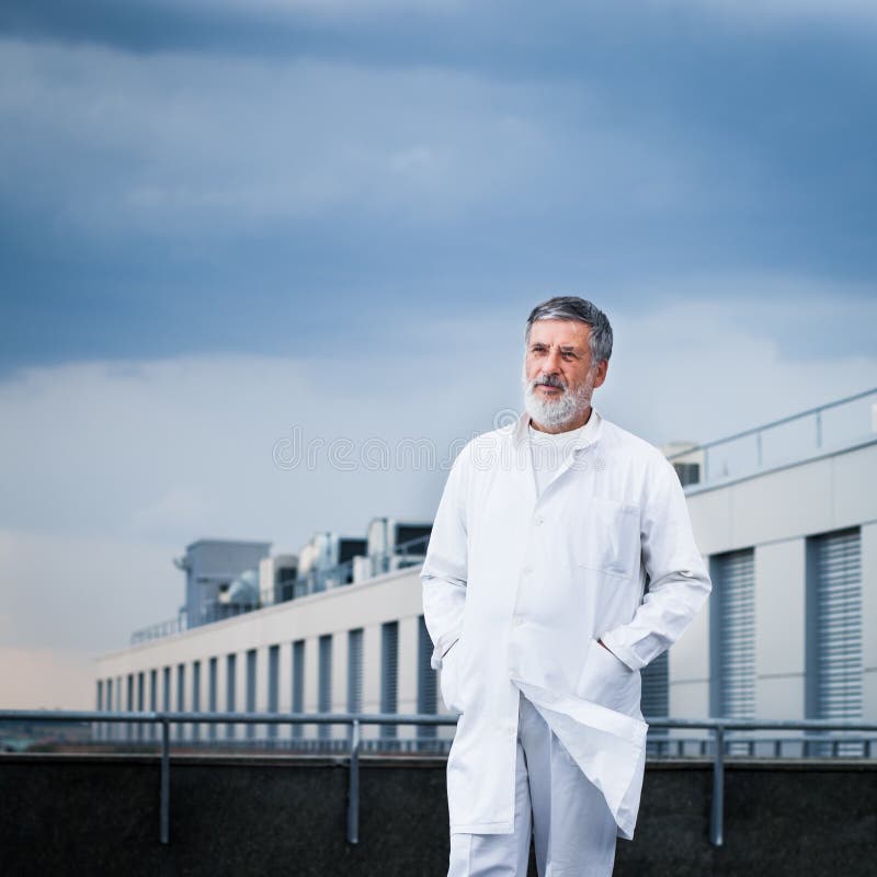 Renowned Scientist/doctor Standing on the Roof Stock Image - Image of ...