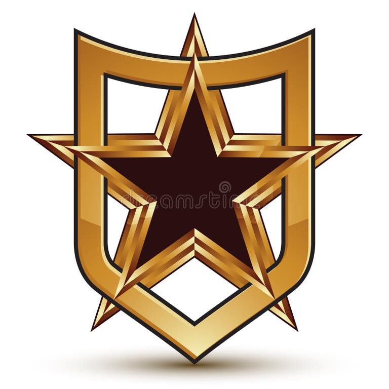 Renowned Vector Golden Star Emblem, 3d Stock Vector - Illustration of ...