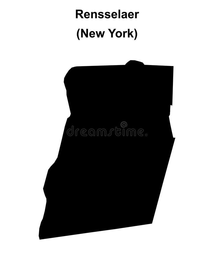 Rensselaer outline map stock illustration. Illustration of blank ...