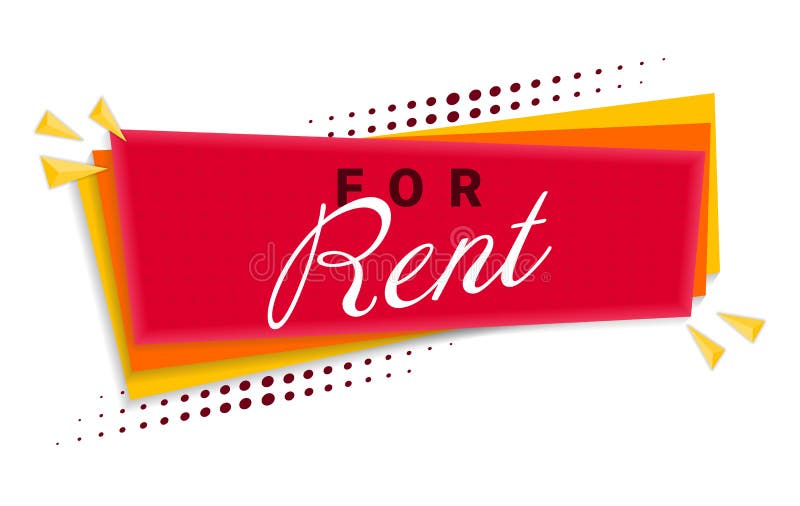 For Rent Banner Template Design. Vector Illustration Stock Illustration ...