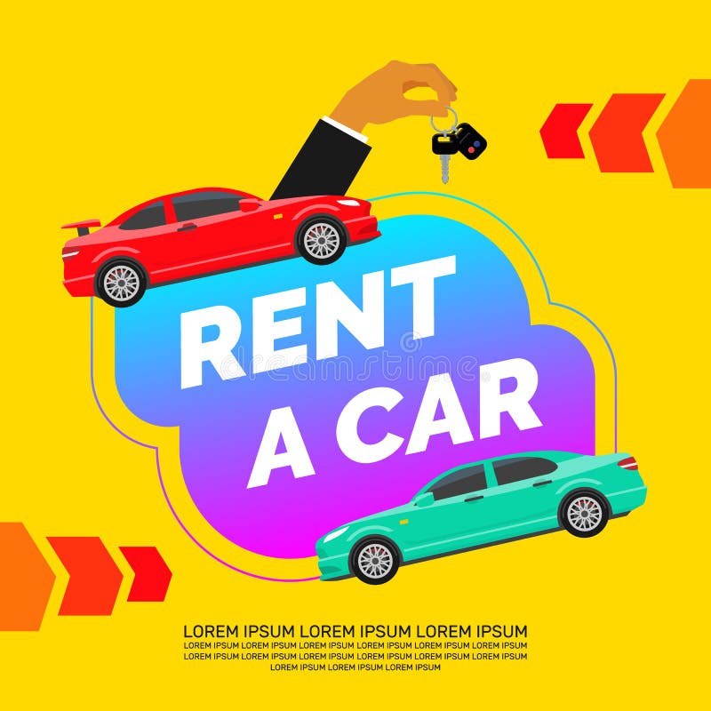 Rent a Car Creative Modern Banner Design Stock Vector - Illustration of ...