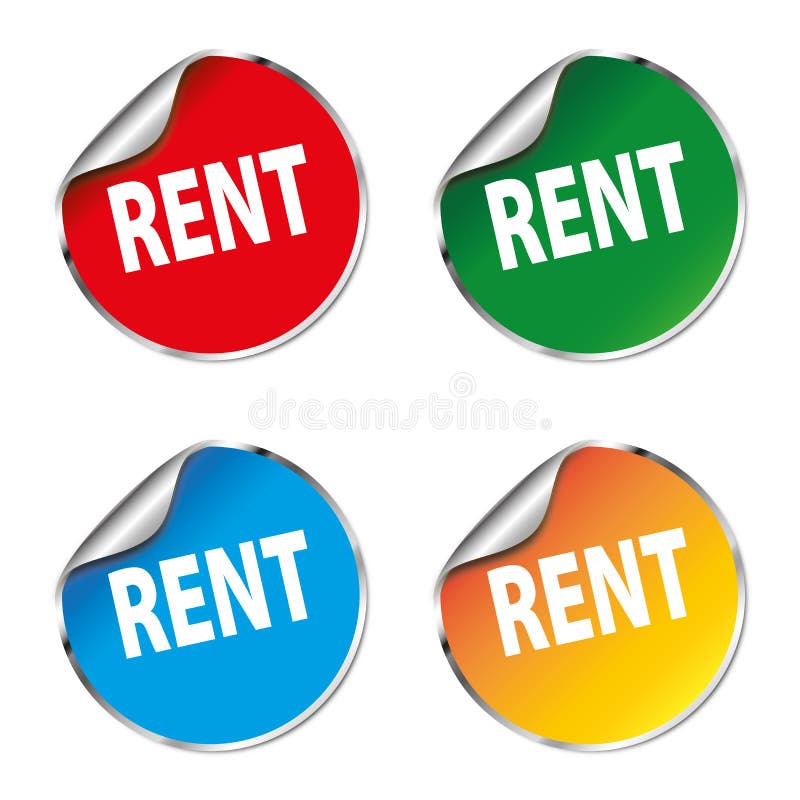 For rent sticker stock vector. Illustration of sign - 120119690