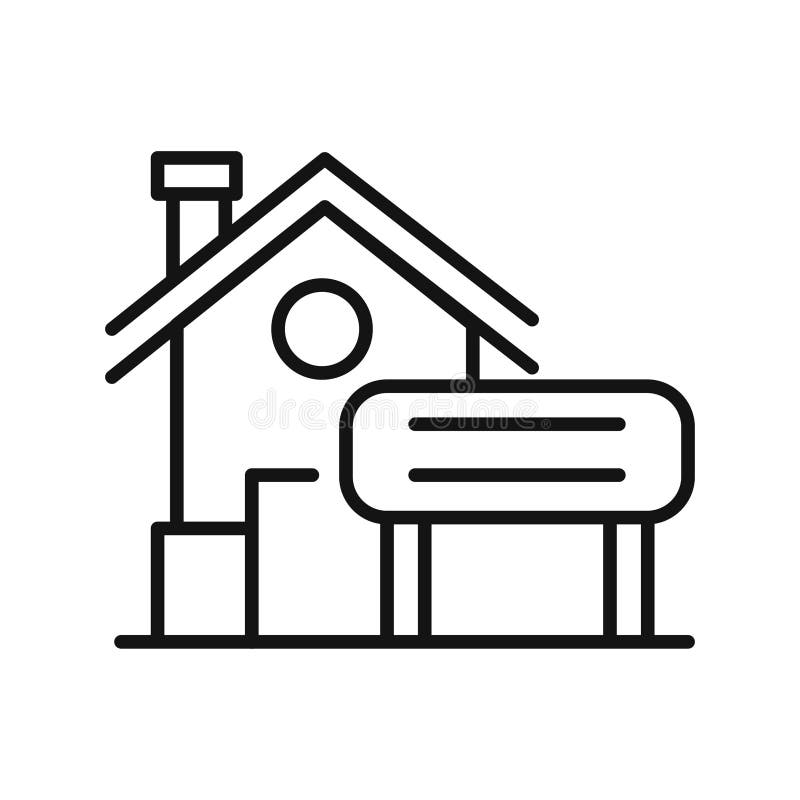 Rent a House Icon Black and White Illustration Stock Vector ...