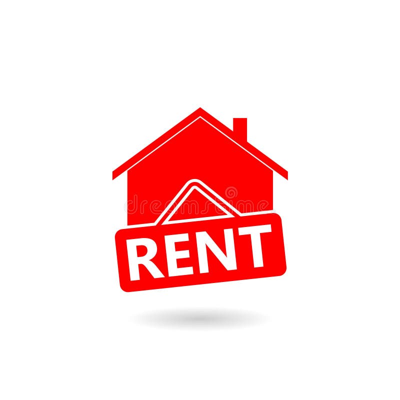 Rent House Icon with Shadow Stock Vector - Illustration of habitat ...