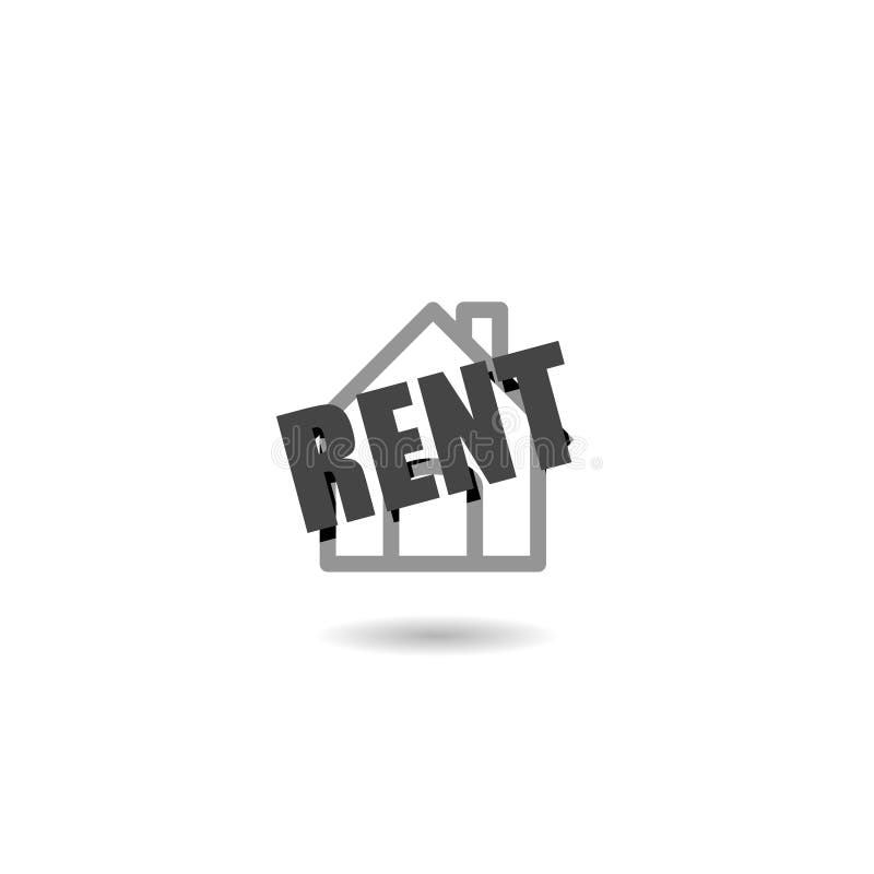 Rent House Logo Icon with Shadow Stock Vector - Illustration of ...